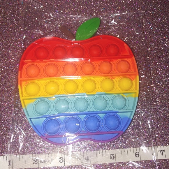 Toys | 4 Rainbow Apple Popper Pop Fidget Toy Pastel Colorful Fruit Push ...